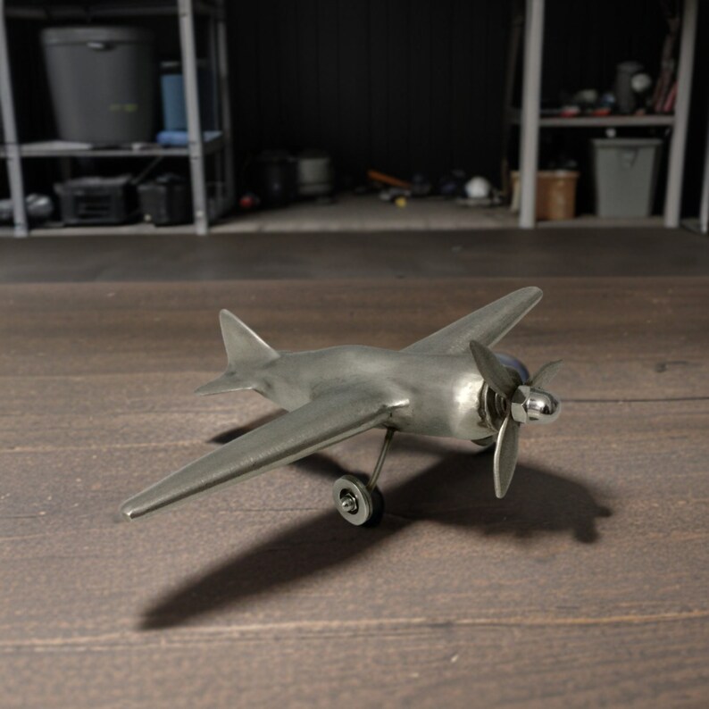 Metal Airplane Model Figurine/metal Plane Scrap Art/plane Desk Decor ...