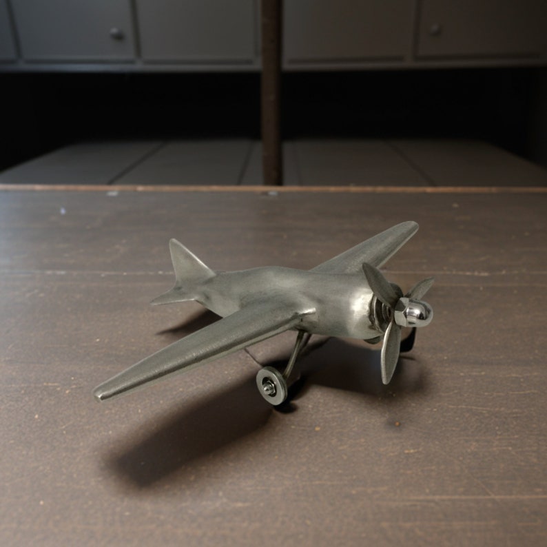 Metal Airplane Model Figurine/metal Plane Scrap Art/plane Desk Decor ...