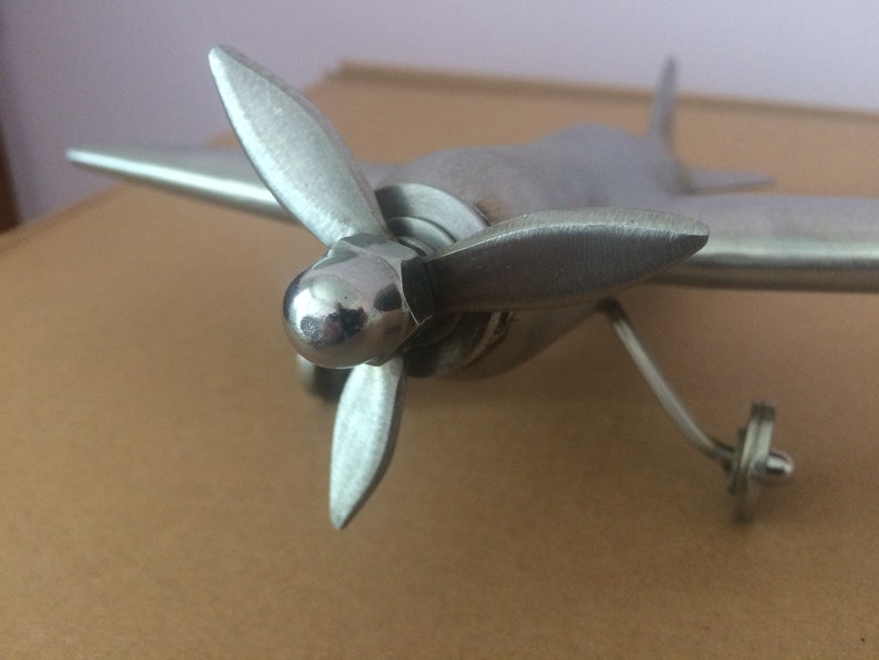 Metal Airplane Model Figurine/metal Plane Scrap Art/plane Desk Decor ...