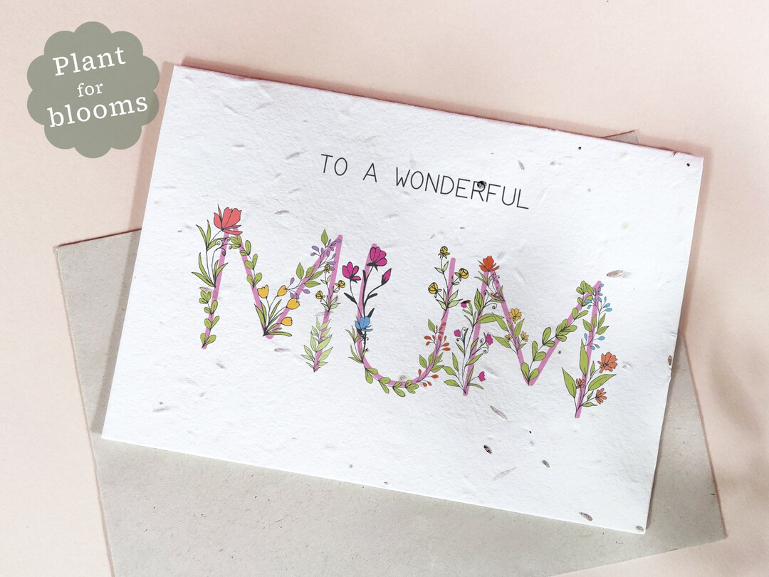 Plantable Mother's Day Card: Wildflower Seed Paper, Love Mummy - Etsy UK