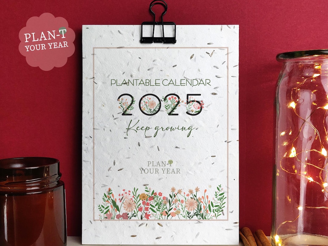 2025 Seed Paper Calendar, Plantable, Wall Planner, Grow Flowers, Unique ...