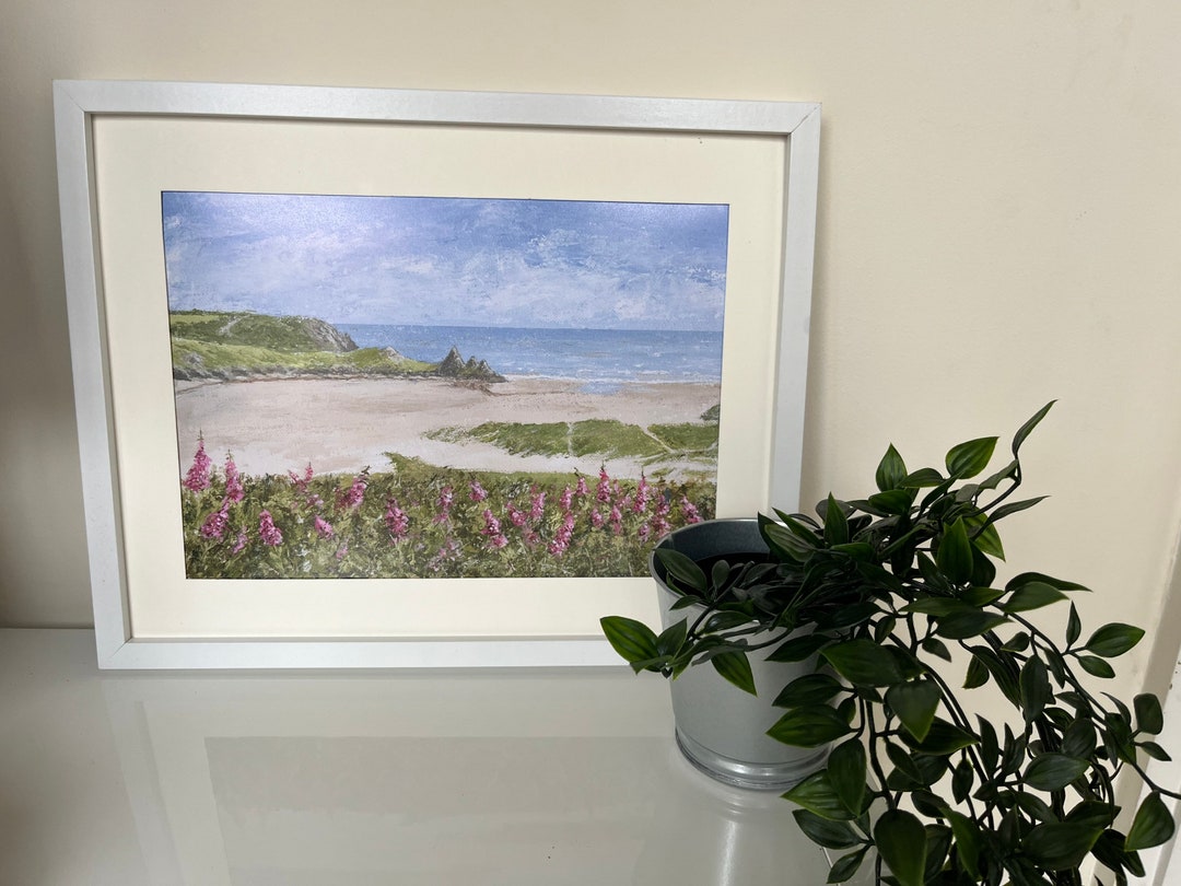 Three Cliffs Bay - Gower - Print of Original Acrylic Painting - Art - Etsy