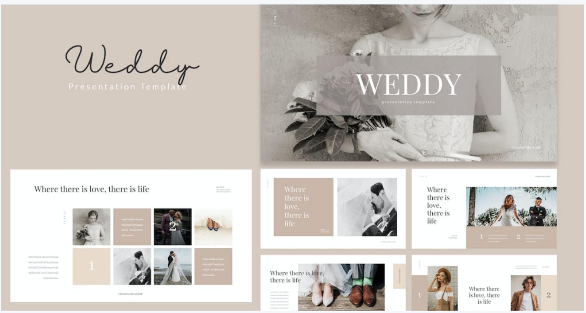 Creative Wedding Powerpoint Template - Etsy