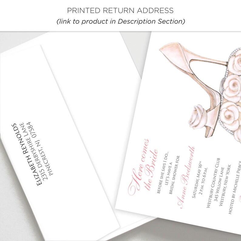 Custom Printed Modern Bridal Shower Invitation With Blush - Etsy