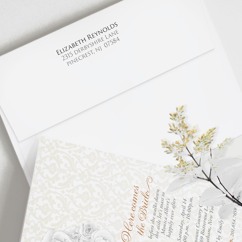 Return Address Printed on Envelopes for Note Cards or Invitations ...