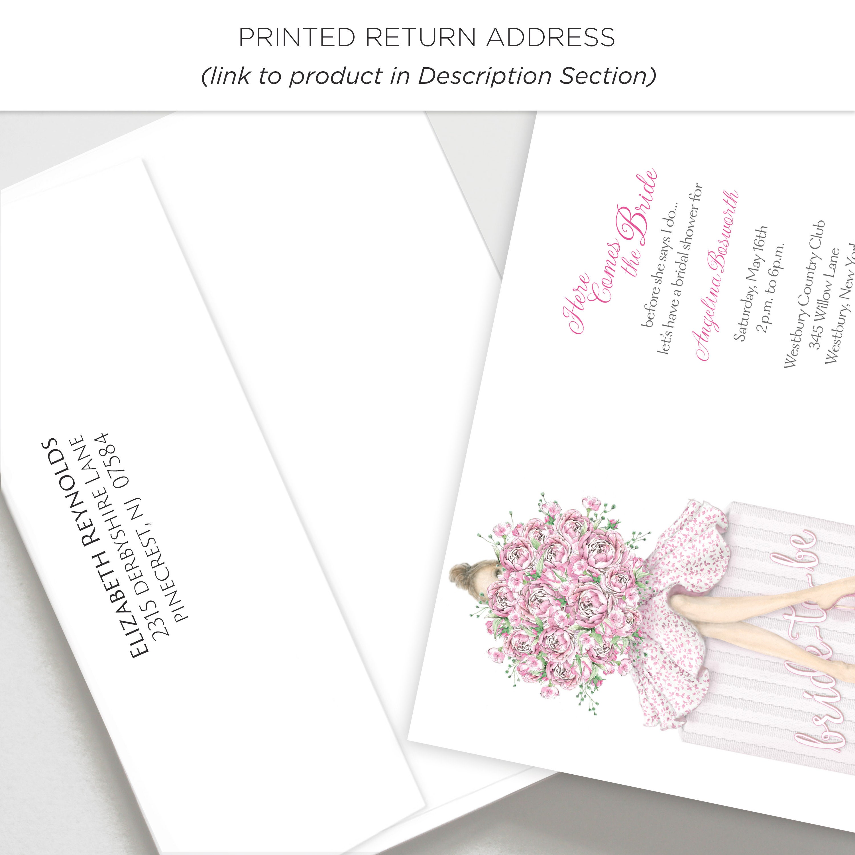 Custom Printed Modern Bridal Shower Invitation With Bride-to-be on Gift ...