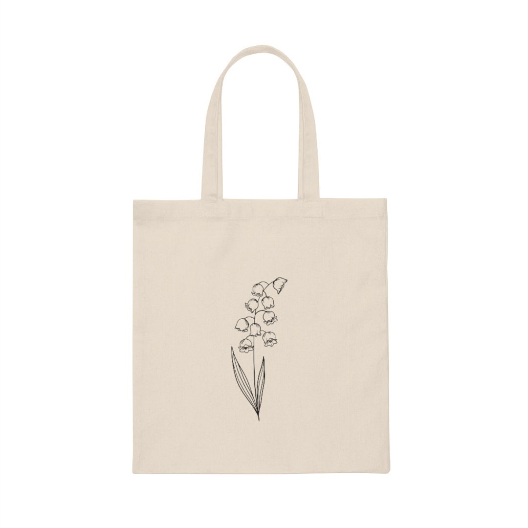 May Birth Month Flower Canvas Tote Bag | Aesthetic Tote Bags ...