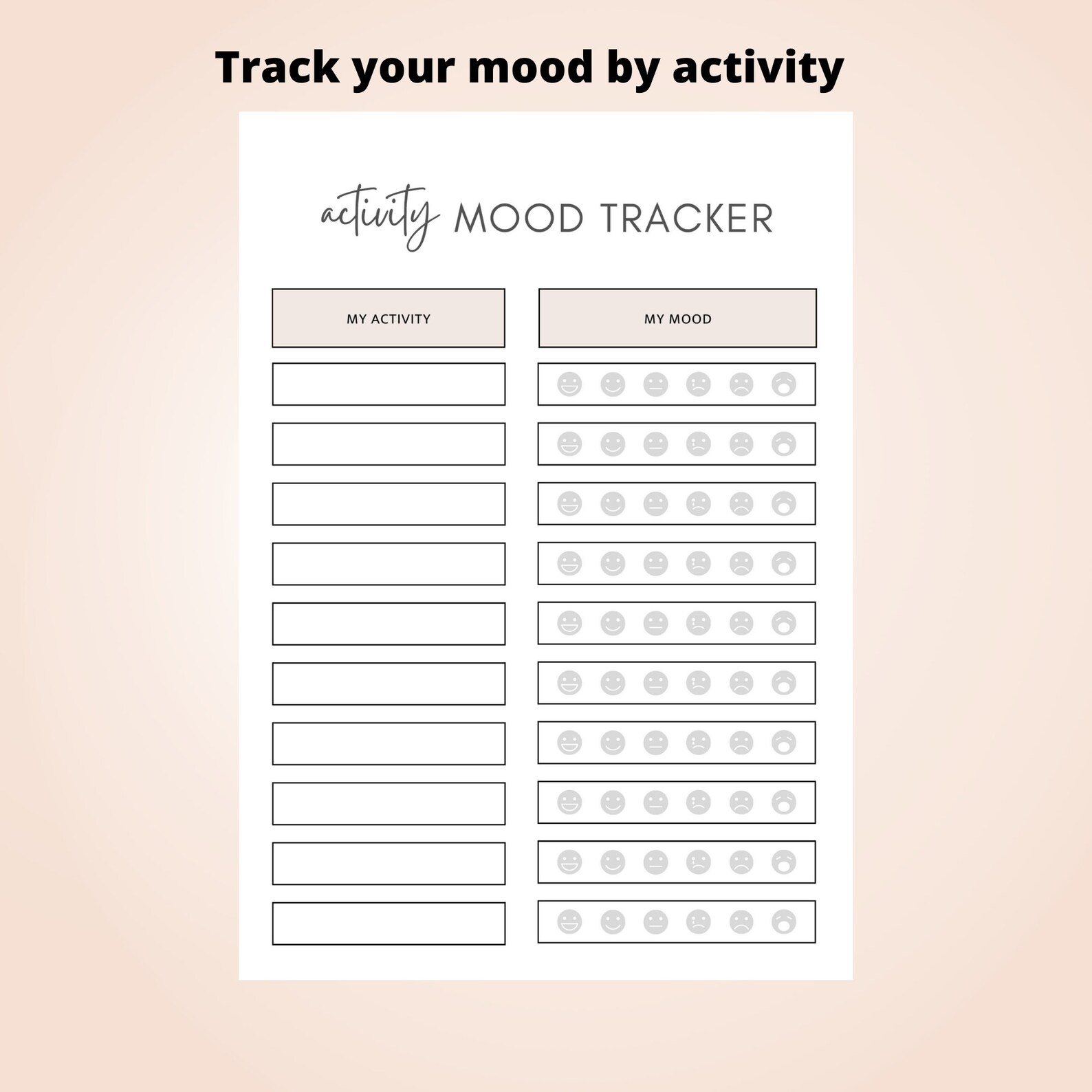 Mood Journal Printable PDF | Mood Tracker | Mood Diary | Printable Mood ...