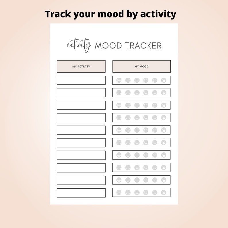 Mood Journal Printable PDF | Mood Tracker | Mood Diary | Printable Mood ...