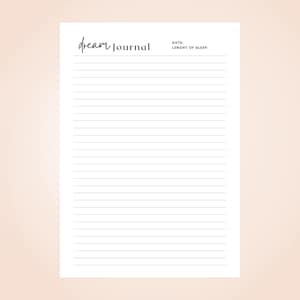 Dream Journal Printable PDF Dream Tracker Dream Diary | Etsy