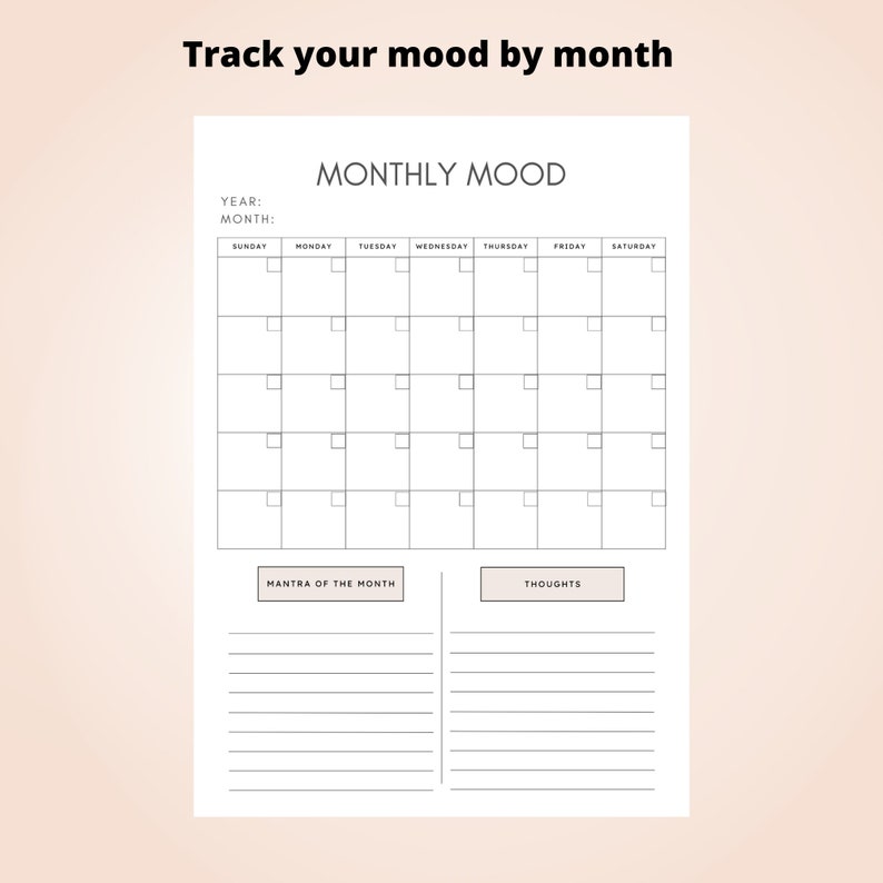Mood Journal Printable PDF | Mood Tracker | Mood Diary | Printable Mood ...