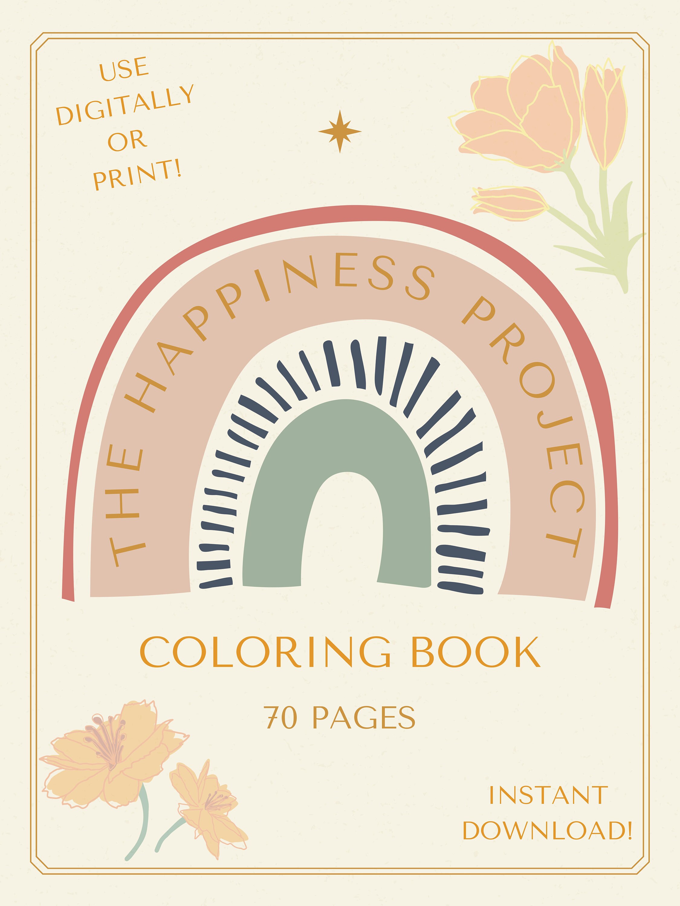 The Happy Coloring Book/digital/instant Download/ - Etsy