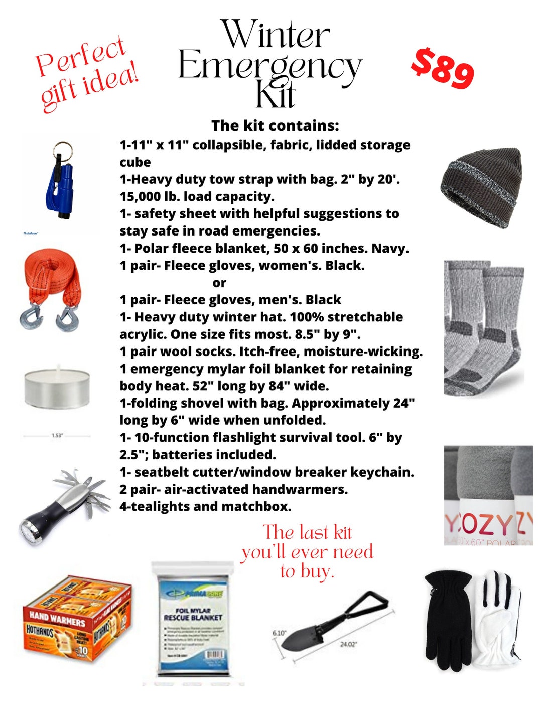 Winter Car Emergency Kit - Etsy