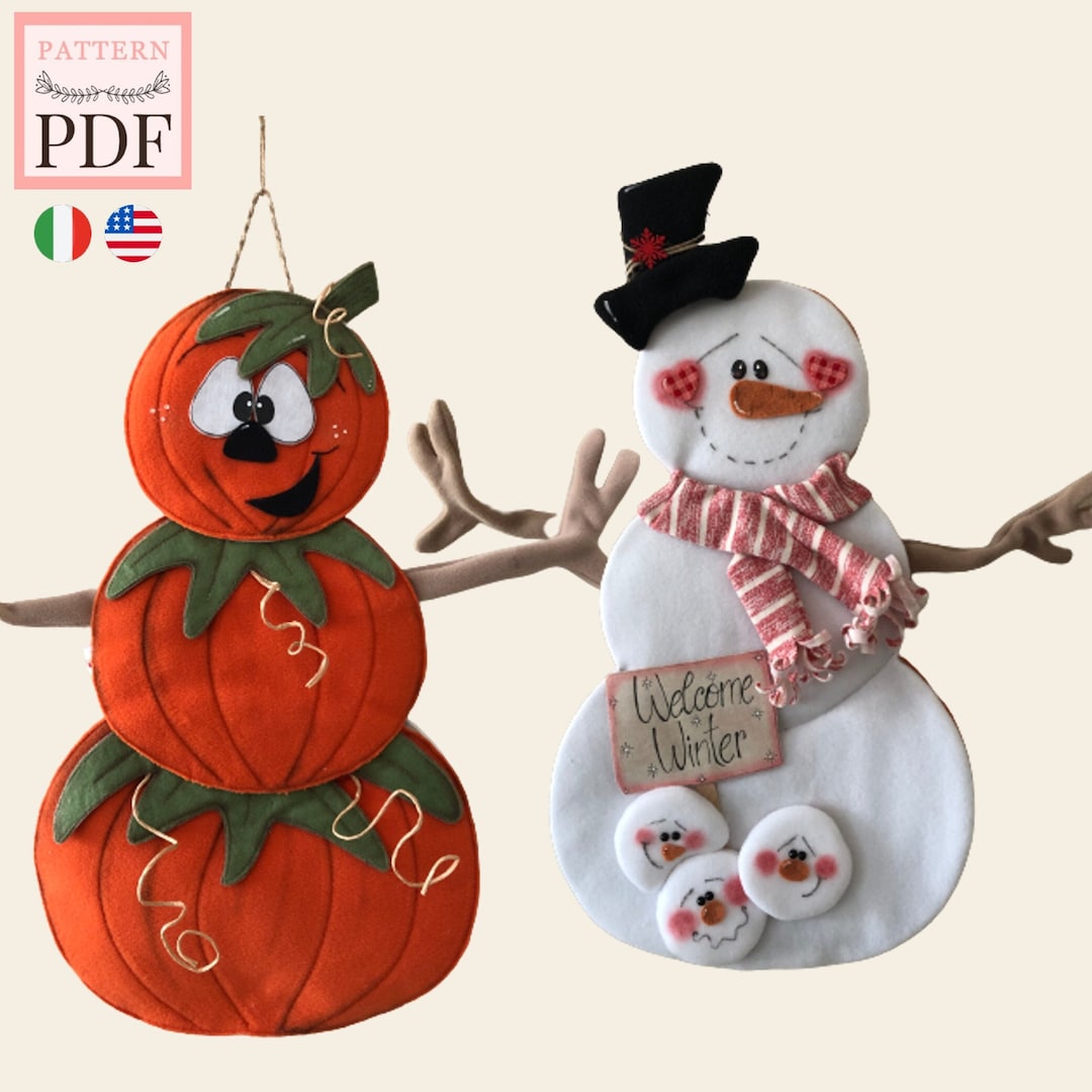 Christmas Out of the Door: (winter and Autumn), Snowman, Pumpkins ...