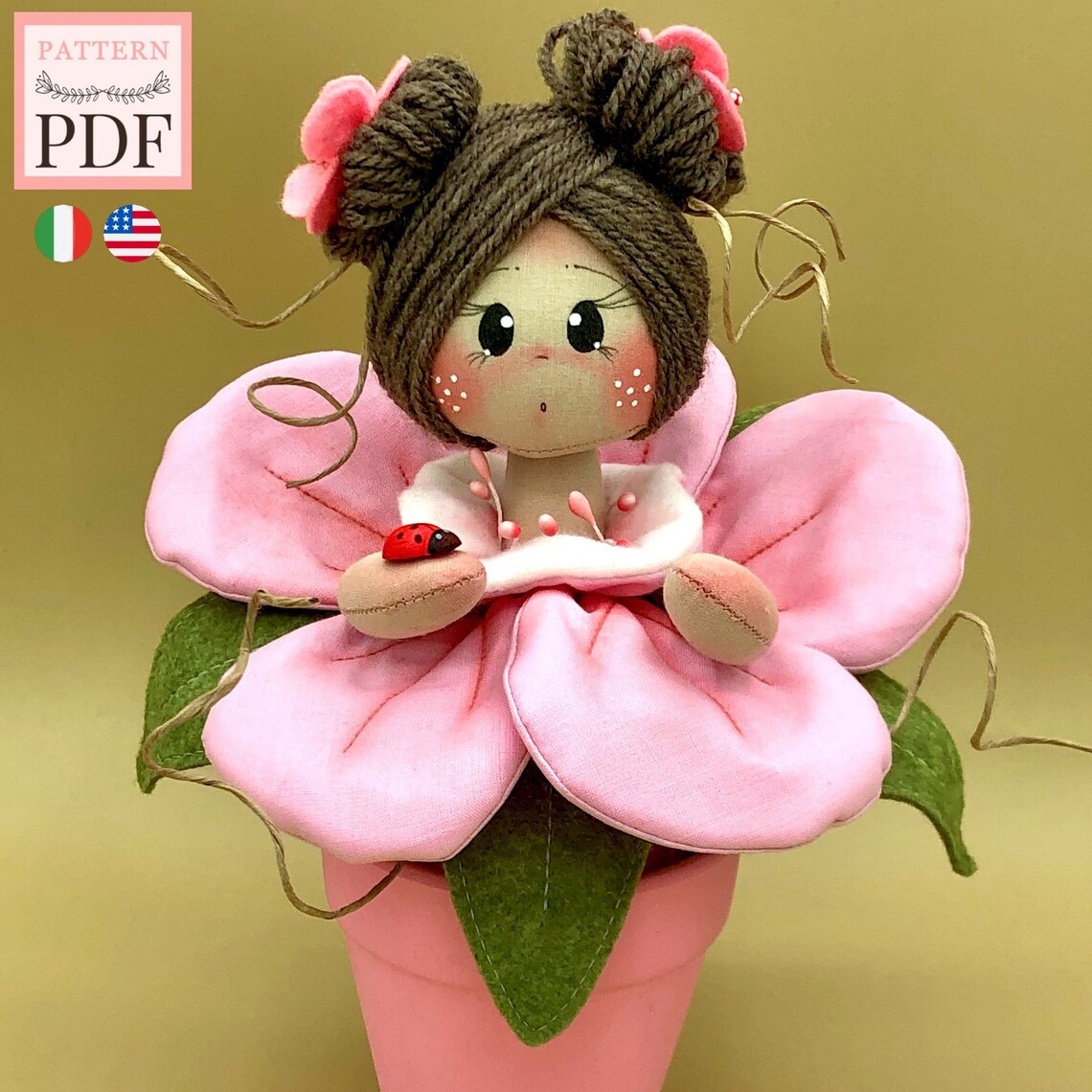 Flower Pattern Doll Easy to Make Instant Download Pdf - Etsy