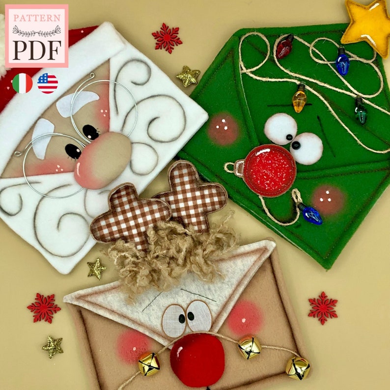 3 in 1 - the Christmas Post Pattern, Santa Claus, Reindeer, Christmas ...
