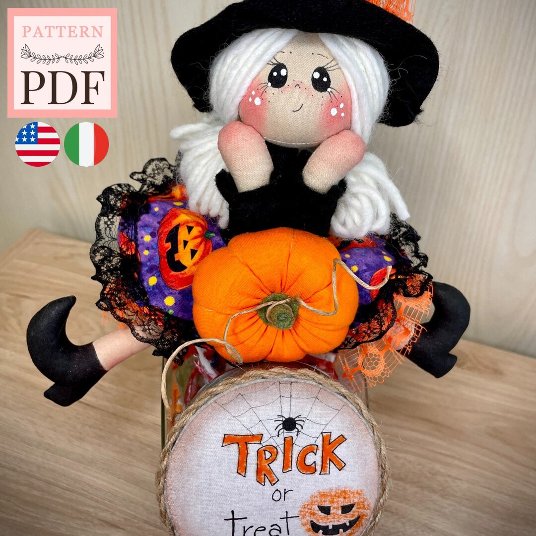 Doll Pattern Little Witch Halloween: Trick or Treat, Pumkin, Pdf ...