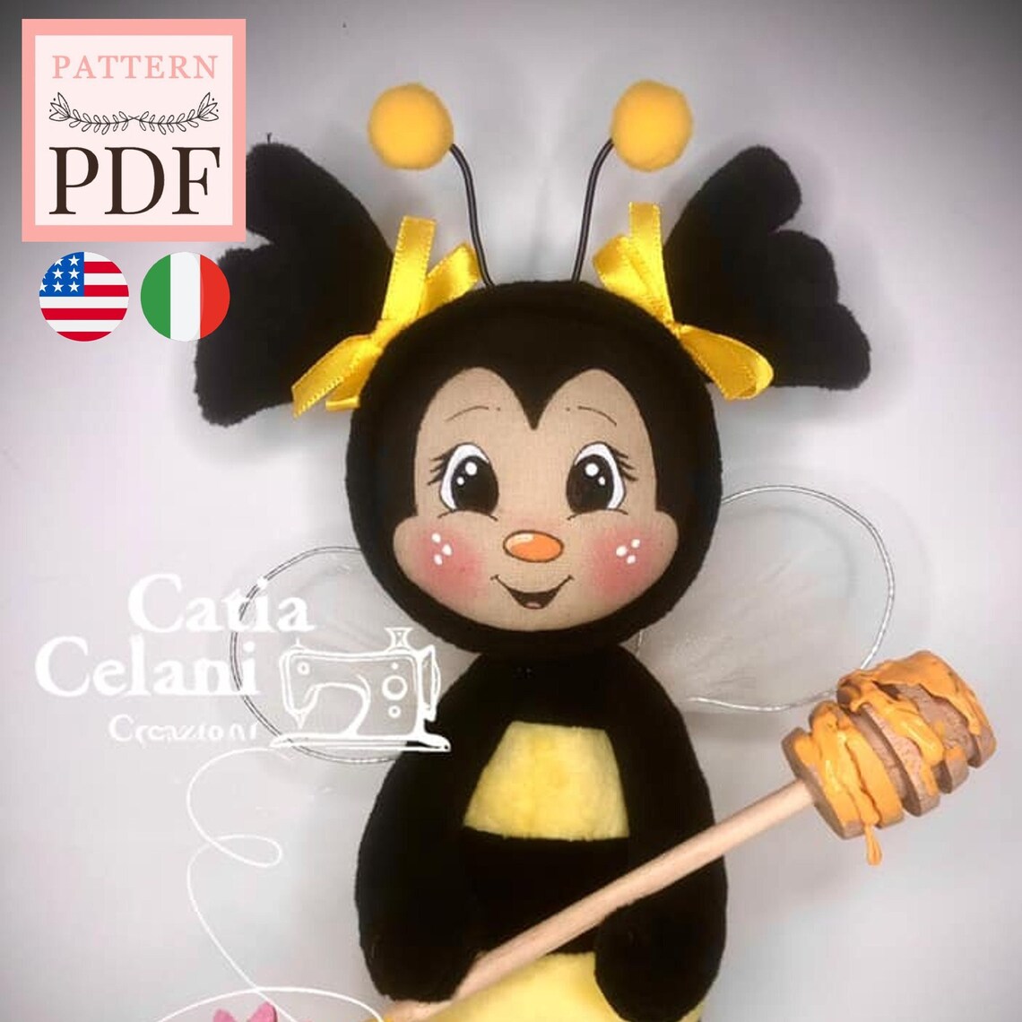 Bee Doll Pattern - SEWING PATTERN PDF - Instant Download - Easy to Make ...