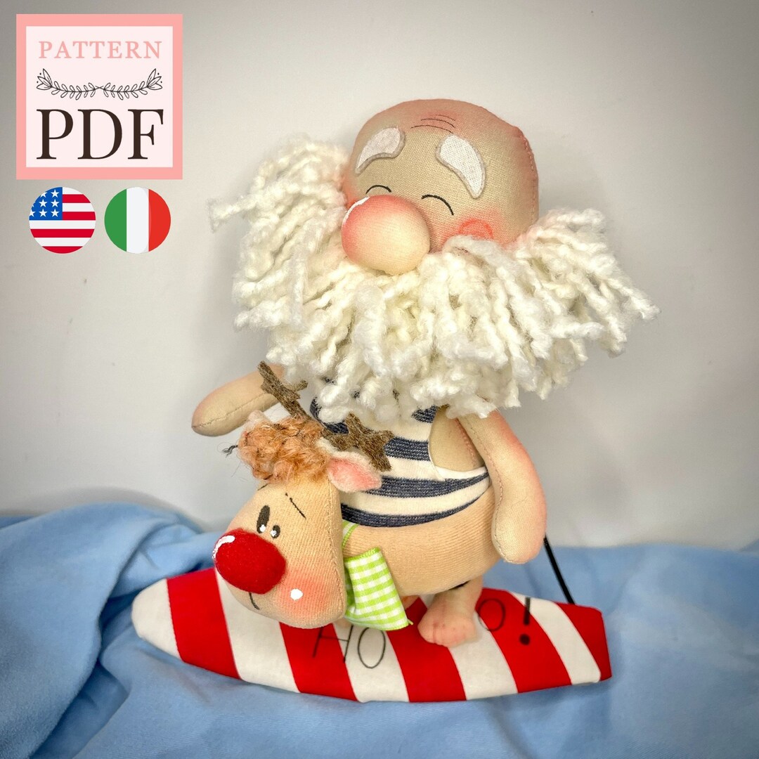 Santa Claus Pattern (on the Surf) - SEWING PATTERN PDF - Instant ...