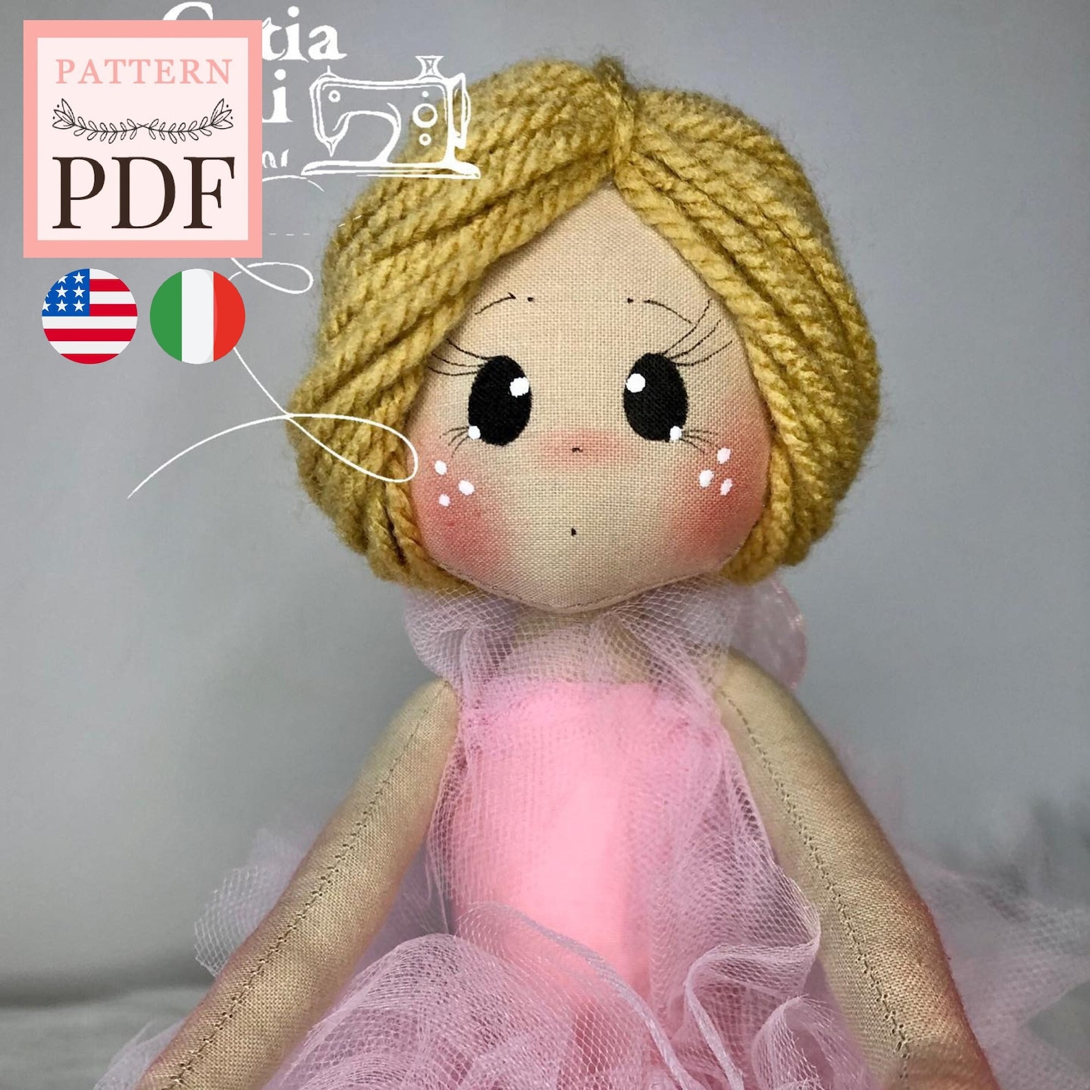 Dancer Doll Pattern - SEWING PATTERN PDF - Instant Download - Easy to ...