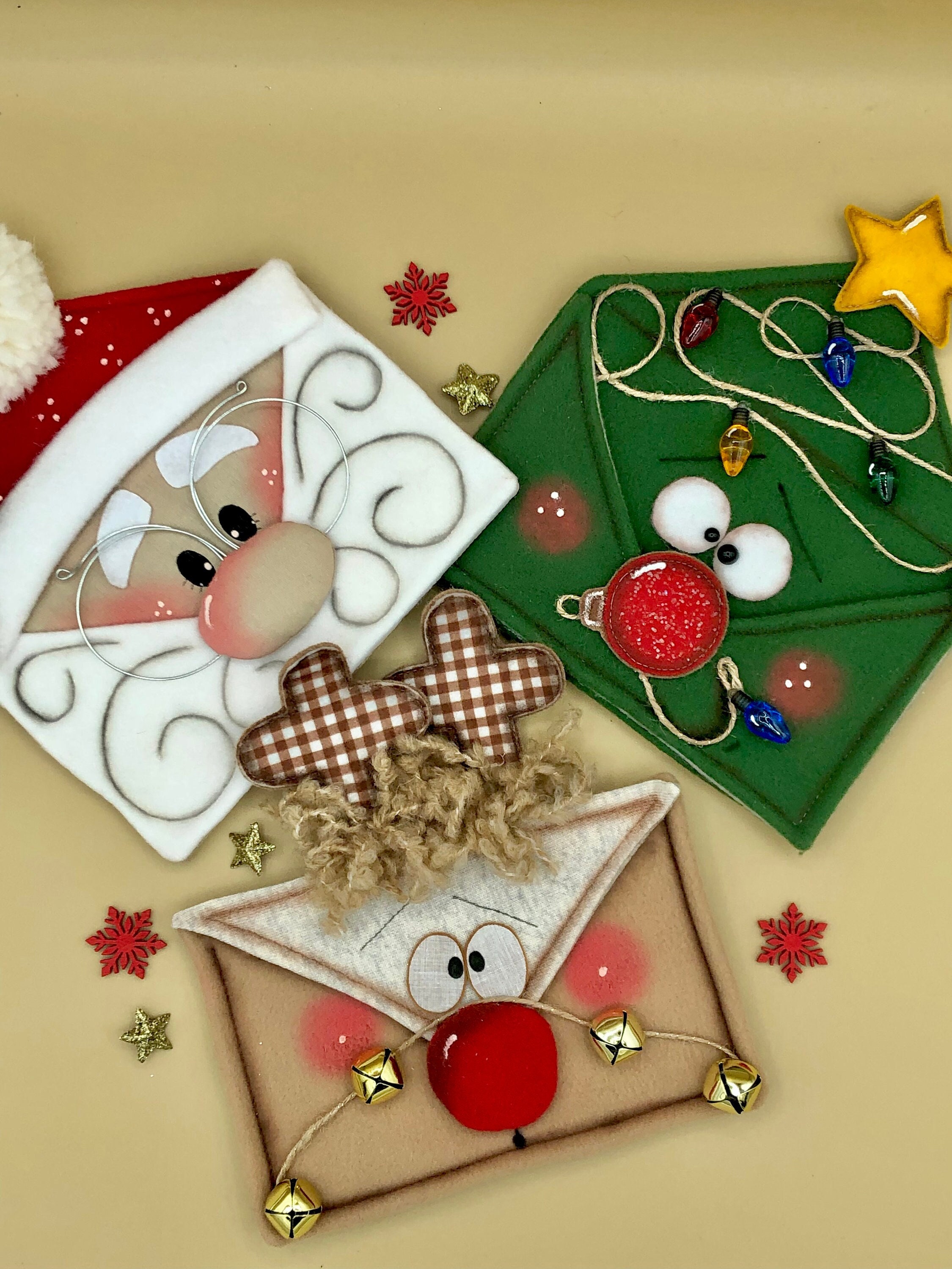 3 in 1 the Christmas Post Pattern, Santa Claus, Reindeer, Christmas ...