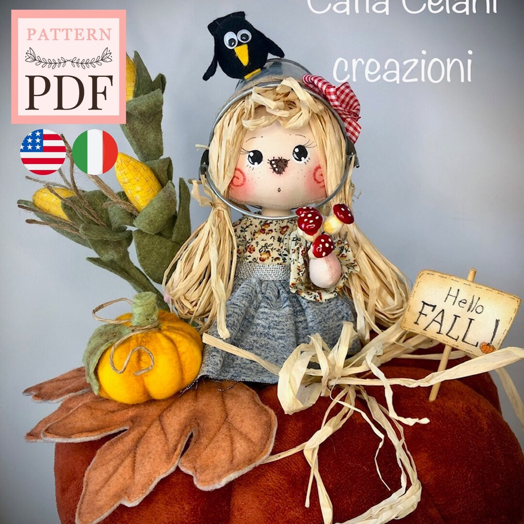 Scarecrow Doll Pumpkin Pattern - SEWING PATTERN PDF - Instant Download ...