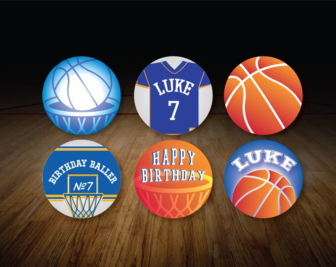 Basketball Birthday Cupcake Toppers | Customizable Party Decor ...