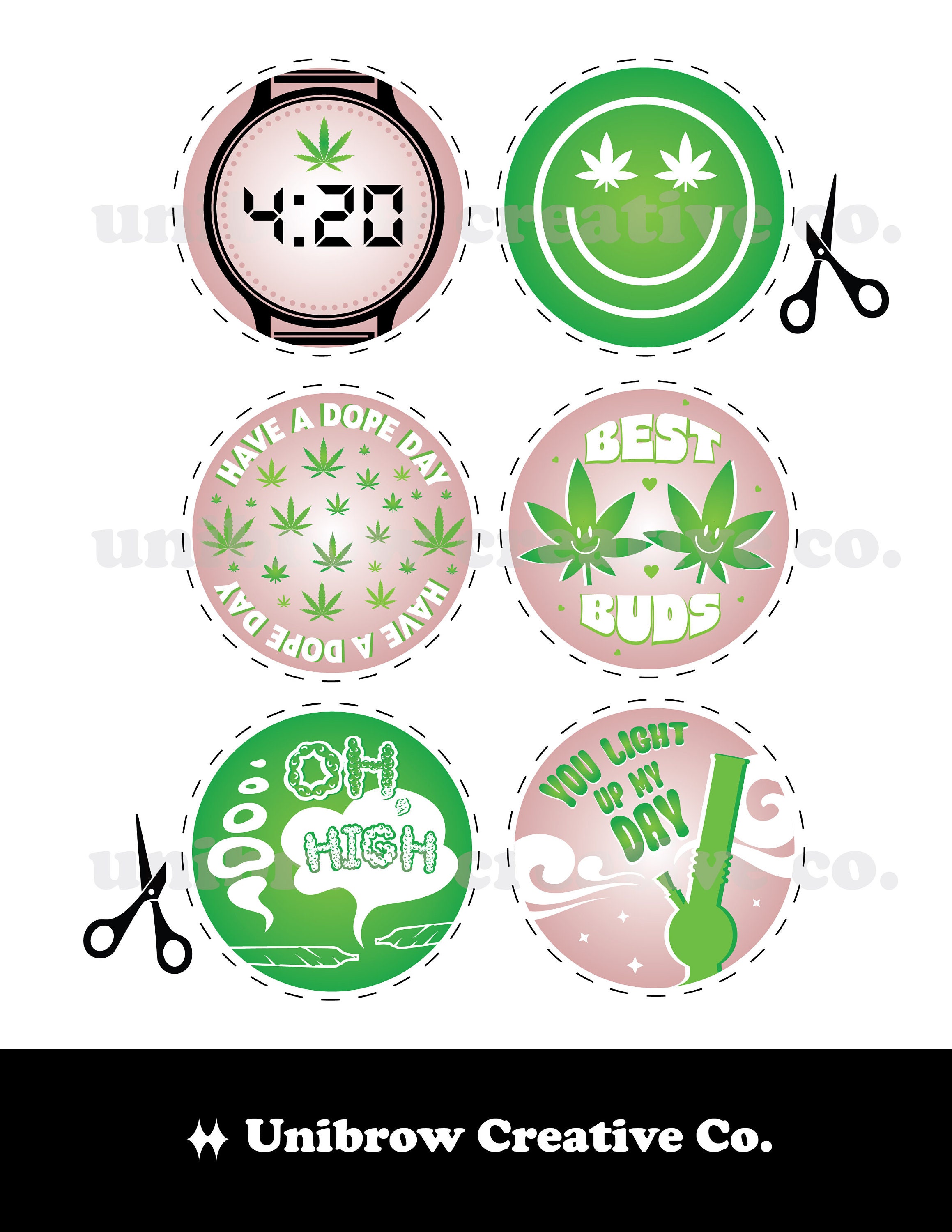 420 Cupcake Toppers | Cannabis Treat Toppers | DIY | Print & Cut - Etsy