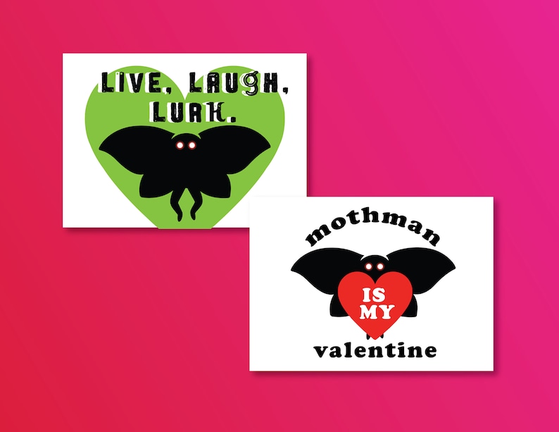 Mothman Print & Cut Valentines Cryptid Valentine Digital Download - Etsy