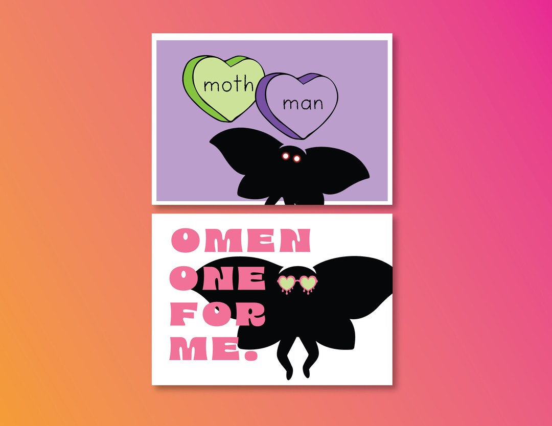 Mothman Print & Cut Valentines Cryptid Valentine Digital Download - Etsy