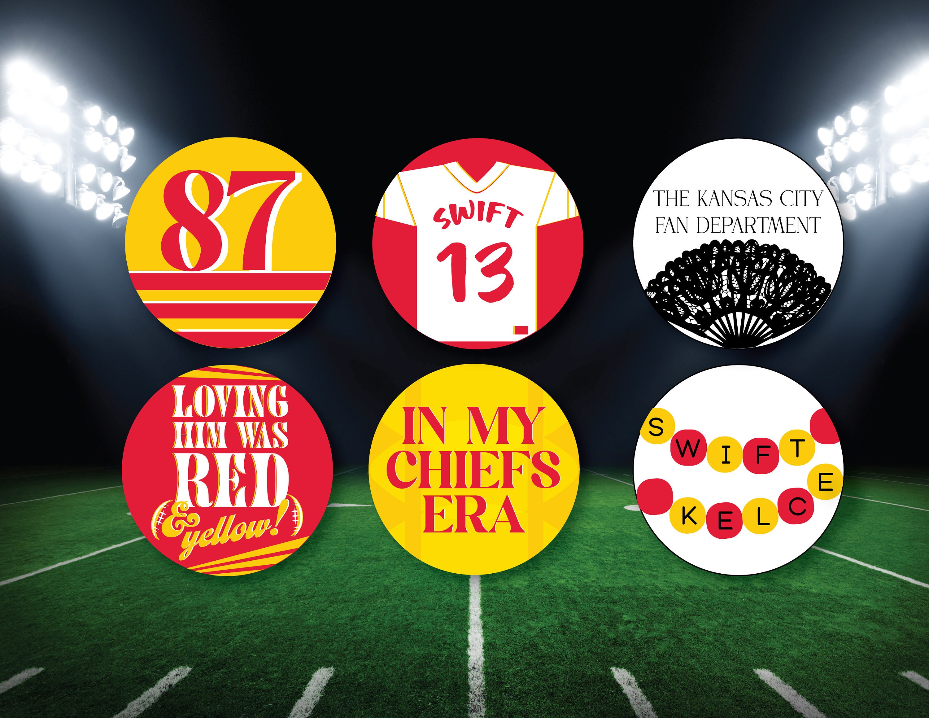 Swiftie Bowl Cupcake Toppers Swift Kelce Kansas City Chiefs Super Bowl ...