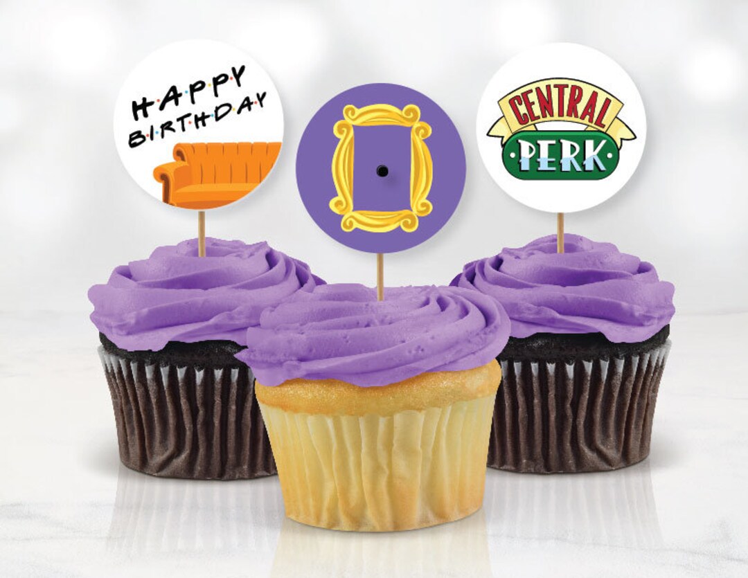 Friends + Central Perk Birthday Cupcake Toppers / Party Decor / Digital ...