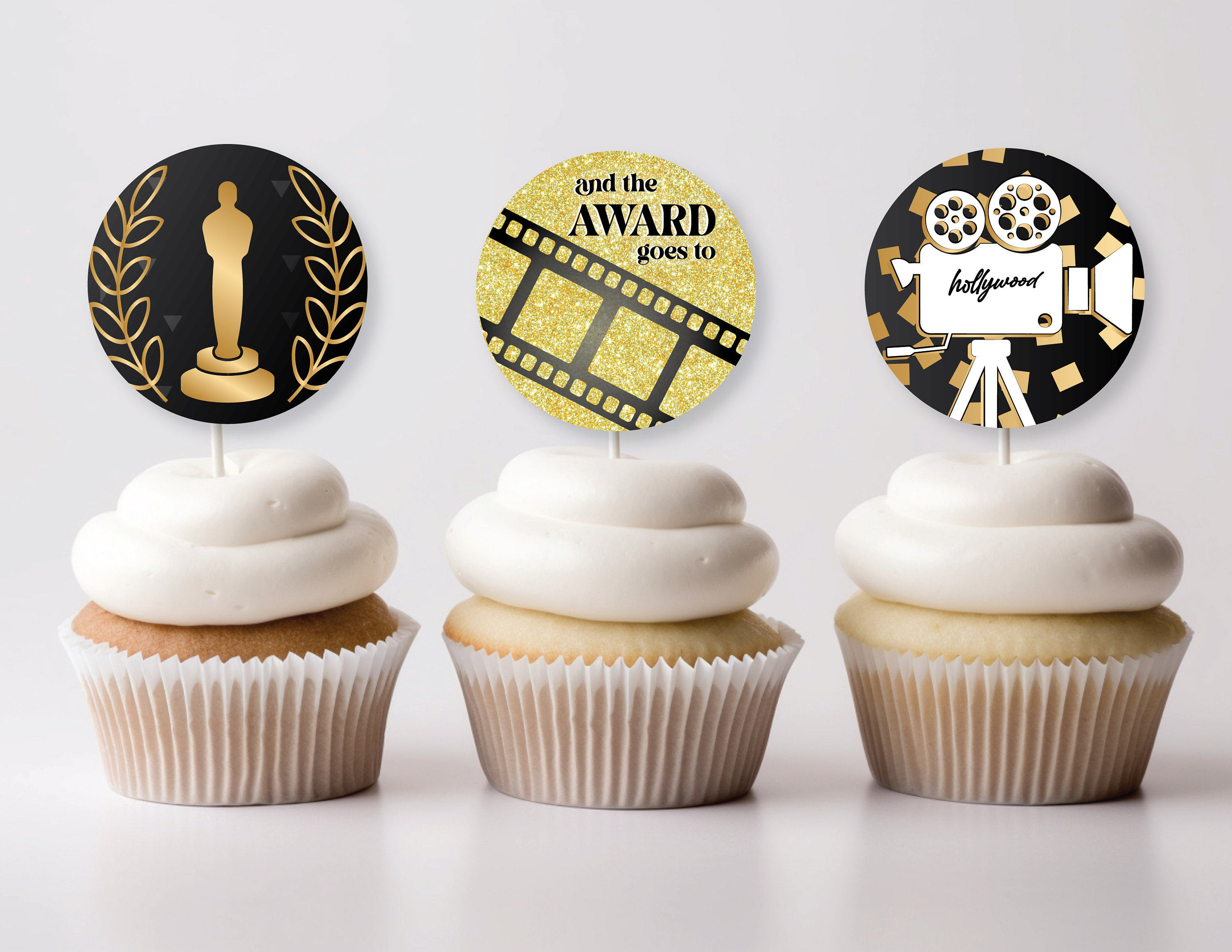 The Oscars Cupcake Toppers | the 96th Oscars | the Oscars Party ...