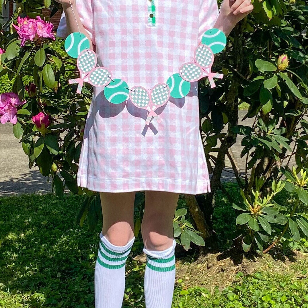 Preppy Tennis Racket Paper Banner Wimbledon Party Banner Paper Art - Etsy