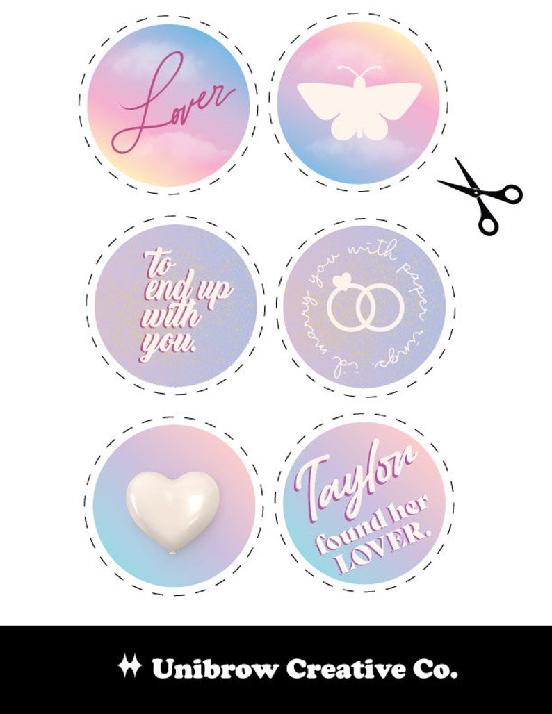 Taylor Swift / Swiftie / Lover Era Cake Cupcake Toppers / Party Decor ...