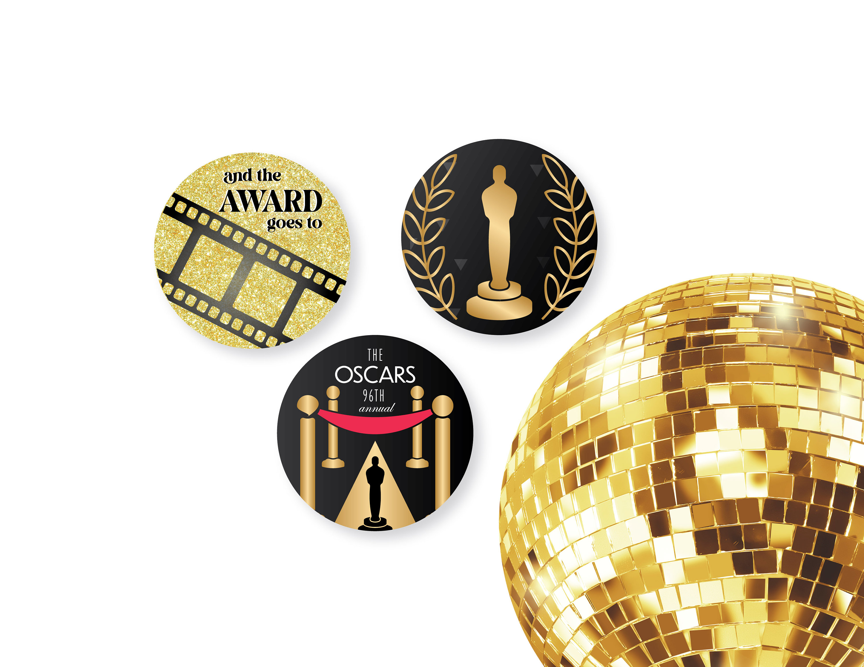The Oscars Cupcake Toppers | the 96th Oscars | the Oscars Party ...