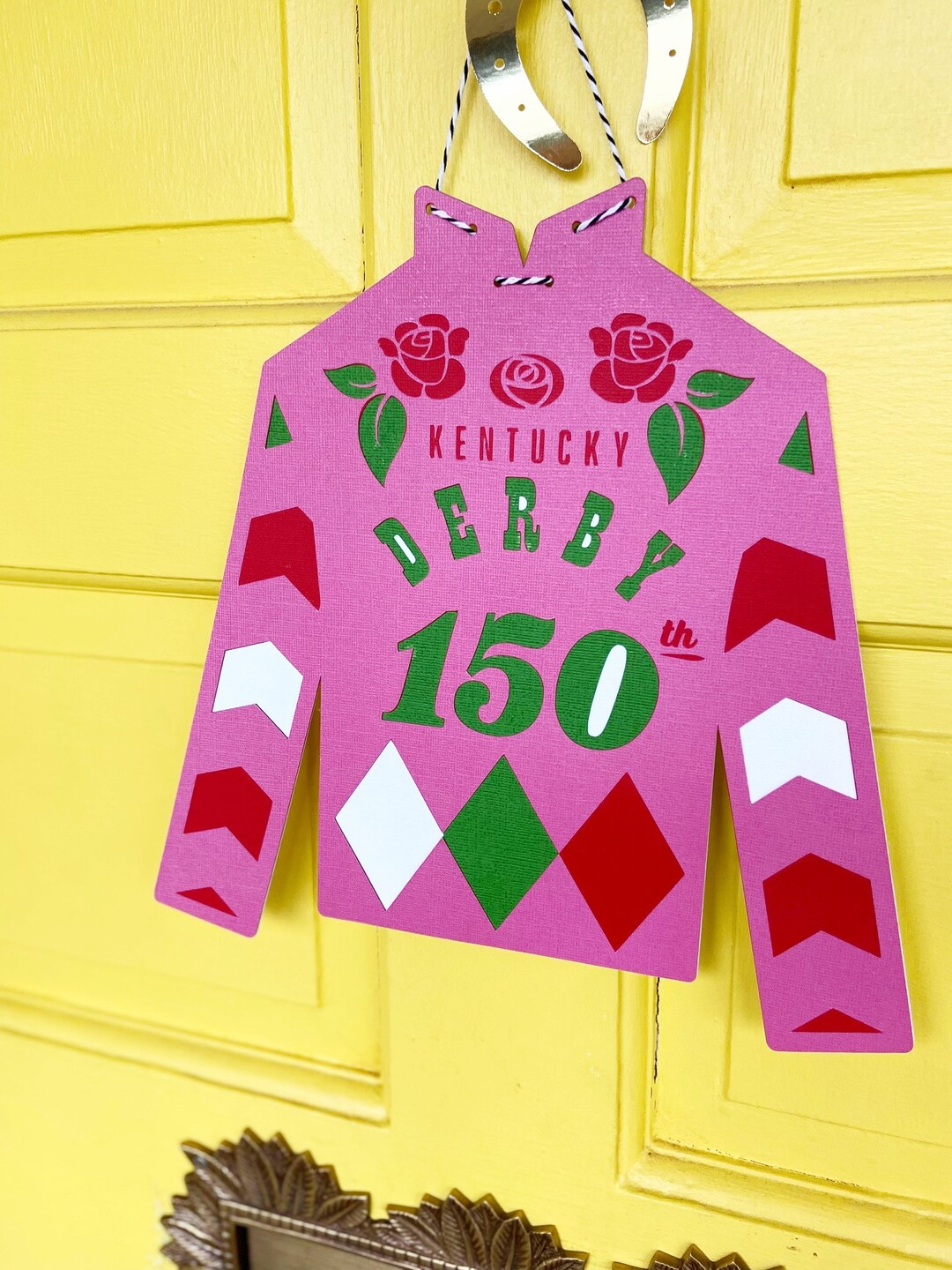 Derby Door Hanger | 150th Kentucky Derby | Paper Art | Handmade Paper ...