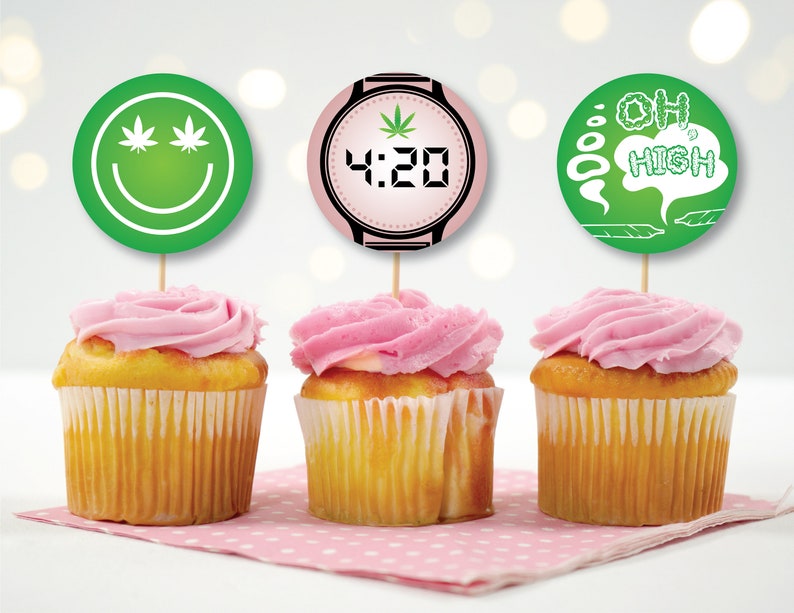 420 Cupcake Toppers | Cannabis Treat Toppers | DIY | Print & Cut - Etsy
