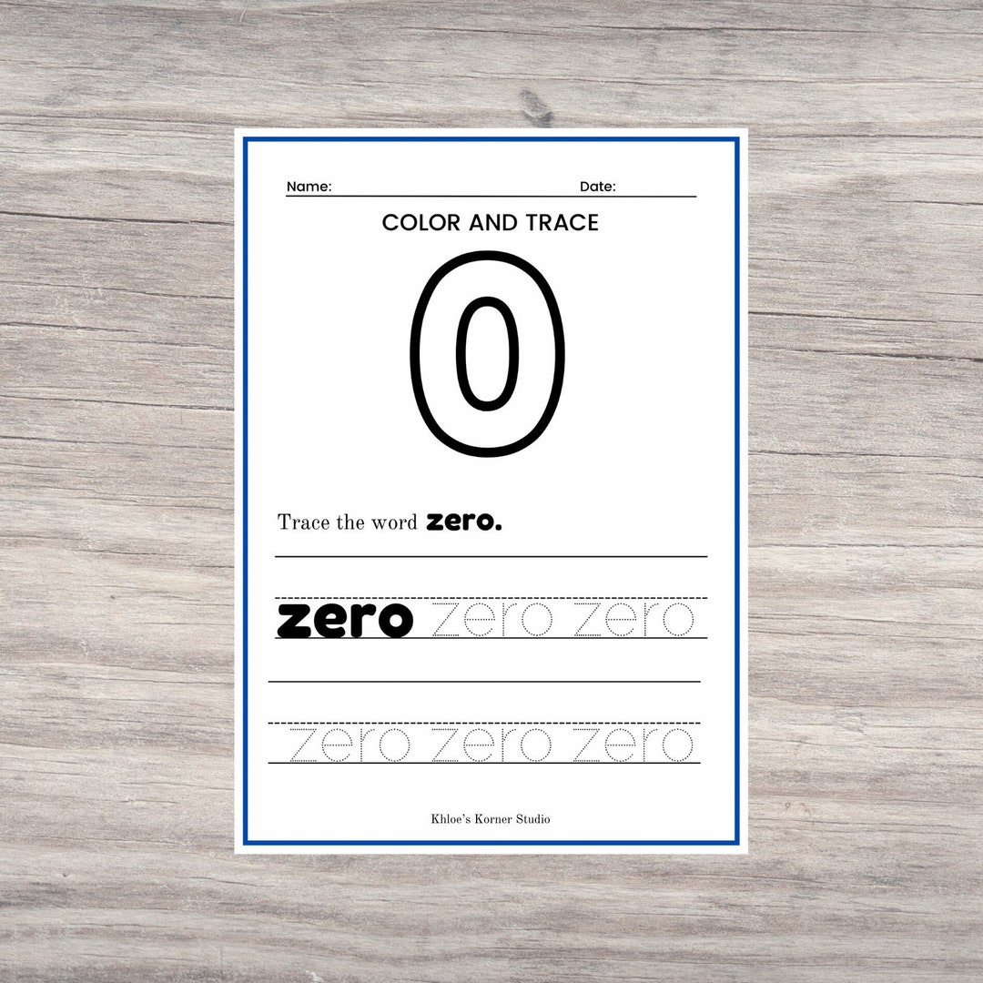 Count Numbers 0 to 10. Color and Trace. Math Worksheet. Counting Zero ...