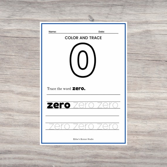 Count Numbers 0 to 10. Color and Trace. Math Worksheet. | Etsy