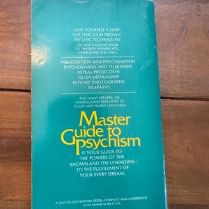 Master Guide to Psychism By: Harriet A. Boswell Lancer Books 1969 - Etsy