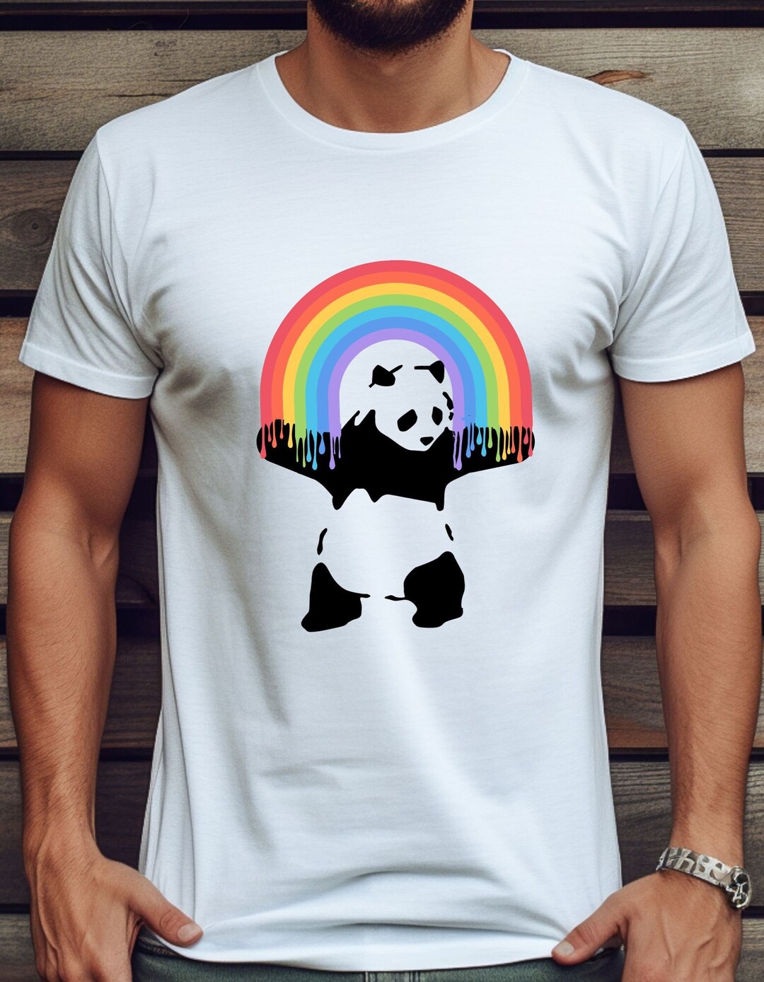 Panda Rainbow Tshirt, LGBT Panda Shirt, Gay Pride, Lesbian Tshirt ...