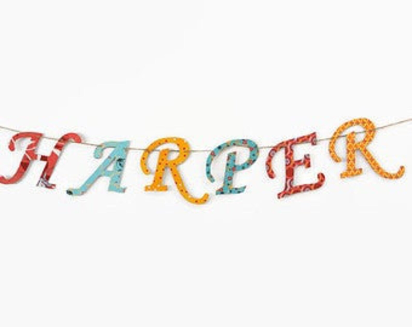 Custom Fabric Chipboard Banner Strung With Twine~custom Name Banner ...