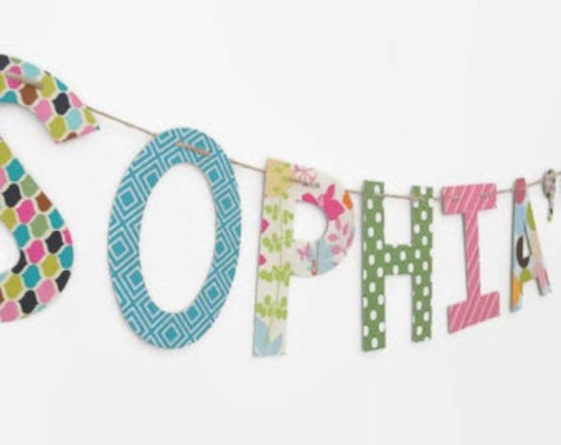 Custom Fabric Chipboard Banner Strung With Twine~custom Name Banner ...