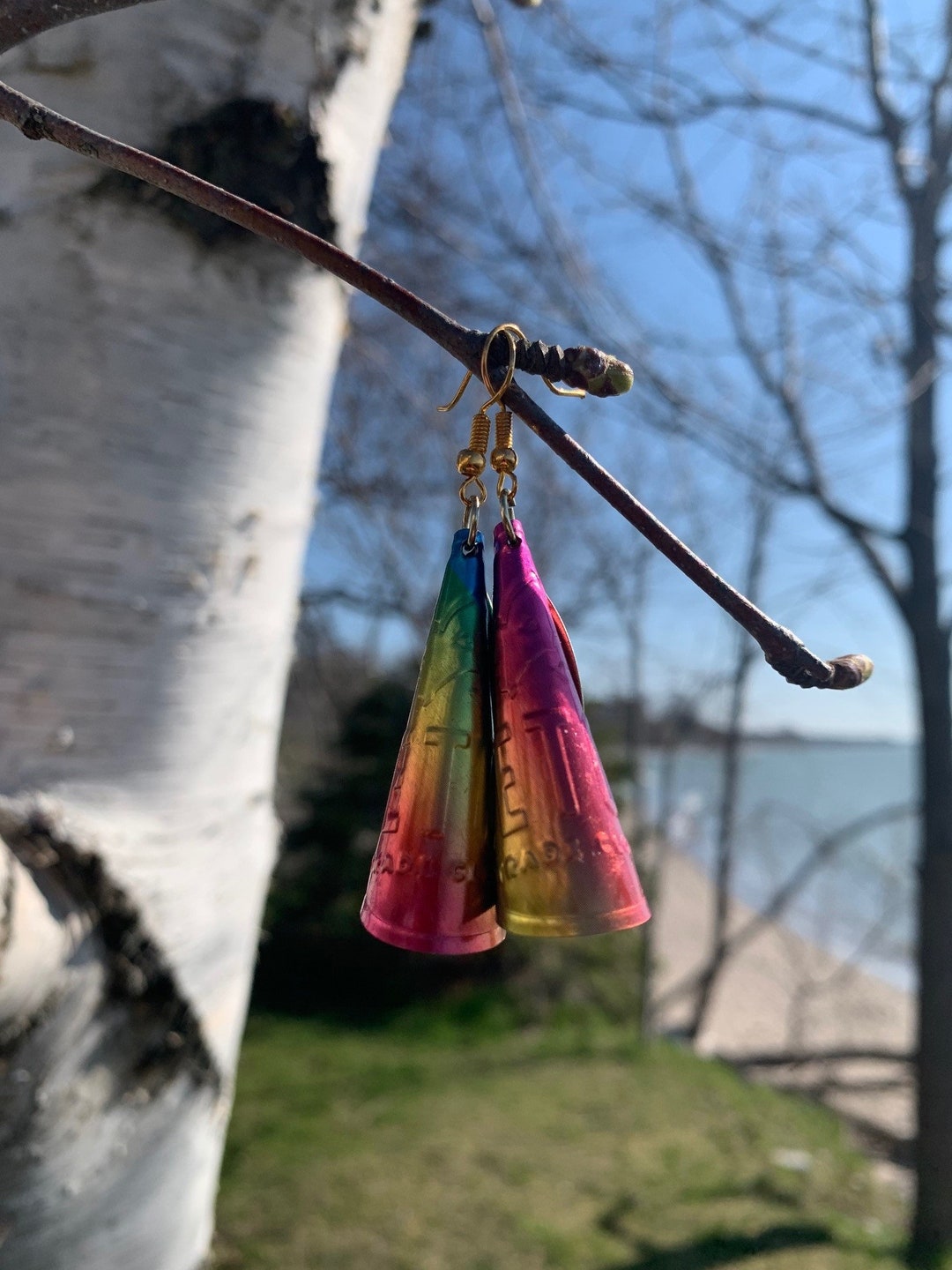 Rainbow Jingle Earrings small - Etsy