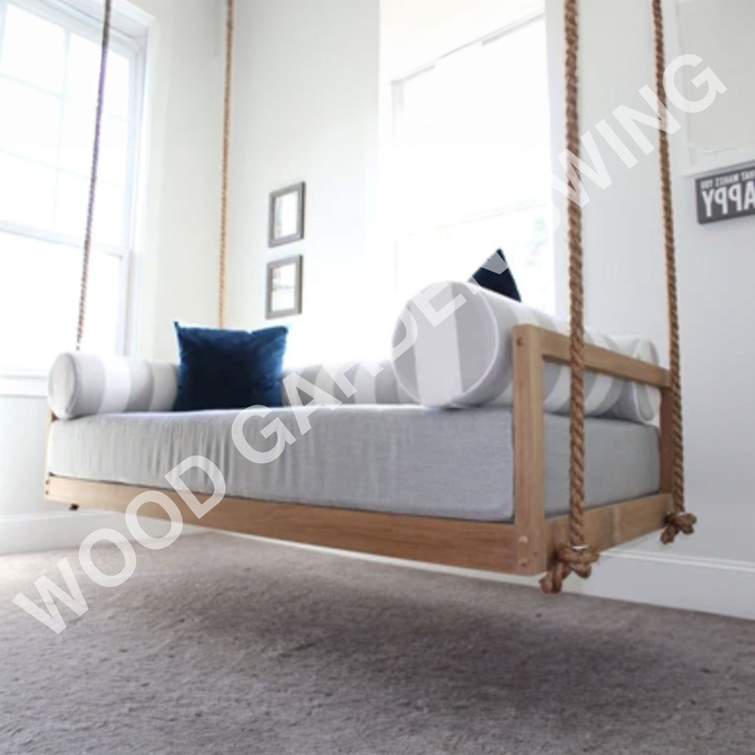 Hanging Swing Bed Porch Bed Swing Swing Bed Outdoor & Swing With Jute ...