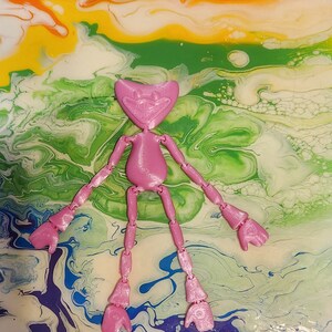 Pink Flex Fidget Toy: 3D Printed Huggy Wuggy Perfect Sensory Relaxation ...