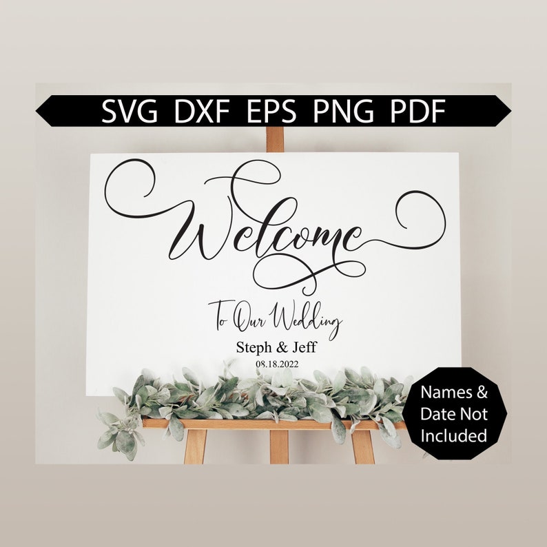 Wedding Welcome Sign SVG: Elegant Script (digital Download) - Etsy