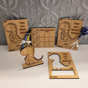 Dinosaur Valentines Laser Cut File, Kids Dino Valentine Card, DIY Craft ...
