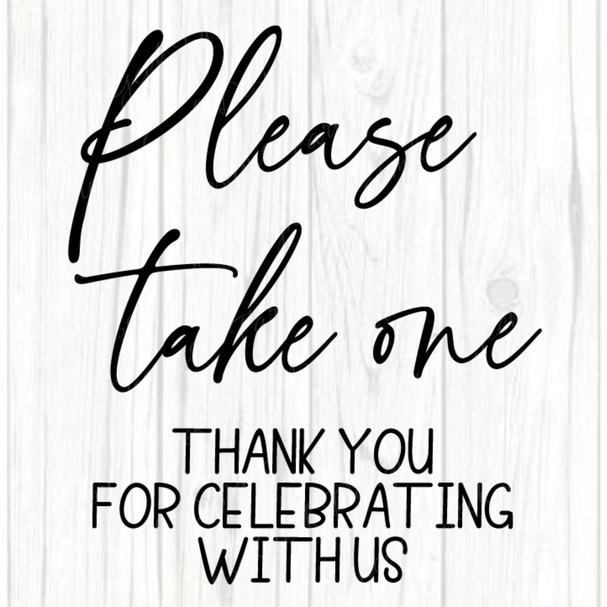 Wedding Favor Sign Please Take One SVG Party Favor Sign - Etsy